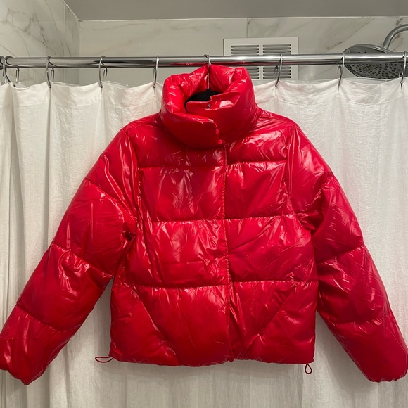 Jackets & Coats | Shiny Red Puffer Jacket | Poshmark